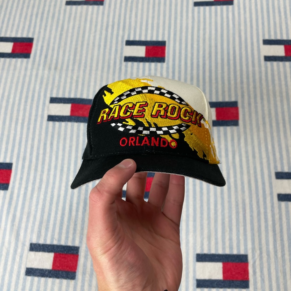 Vintage Logo Athletic Splash Race Rock Snapback Hat - Gem